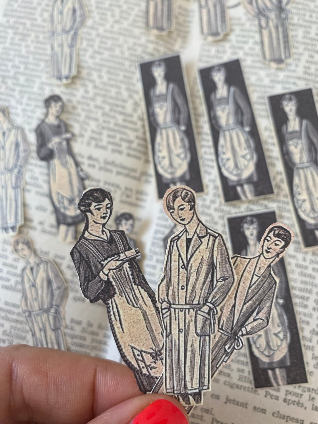 Sad Girls Stickers Vintage-style People Stickers Sepia Ladies Sticker ...