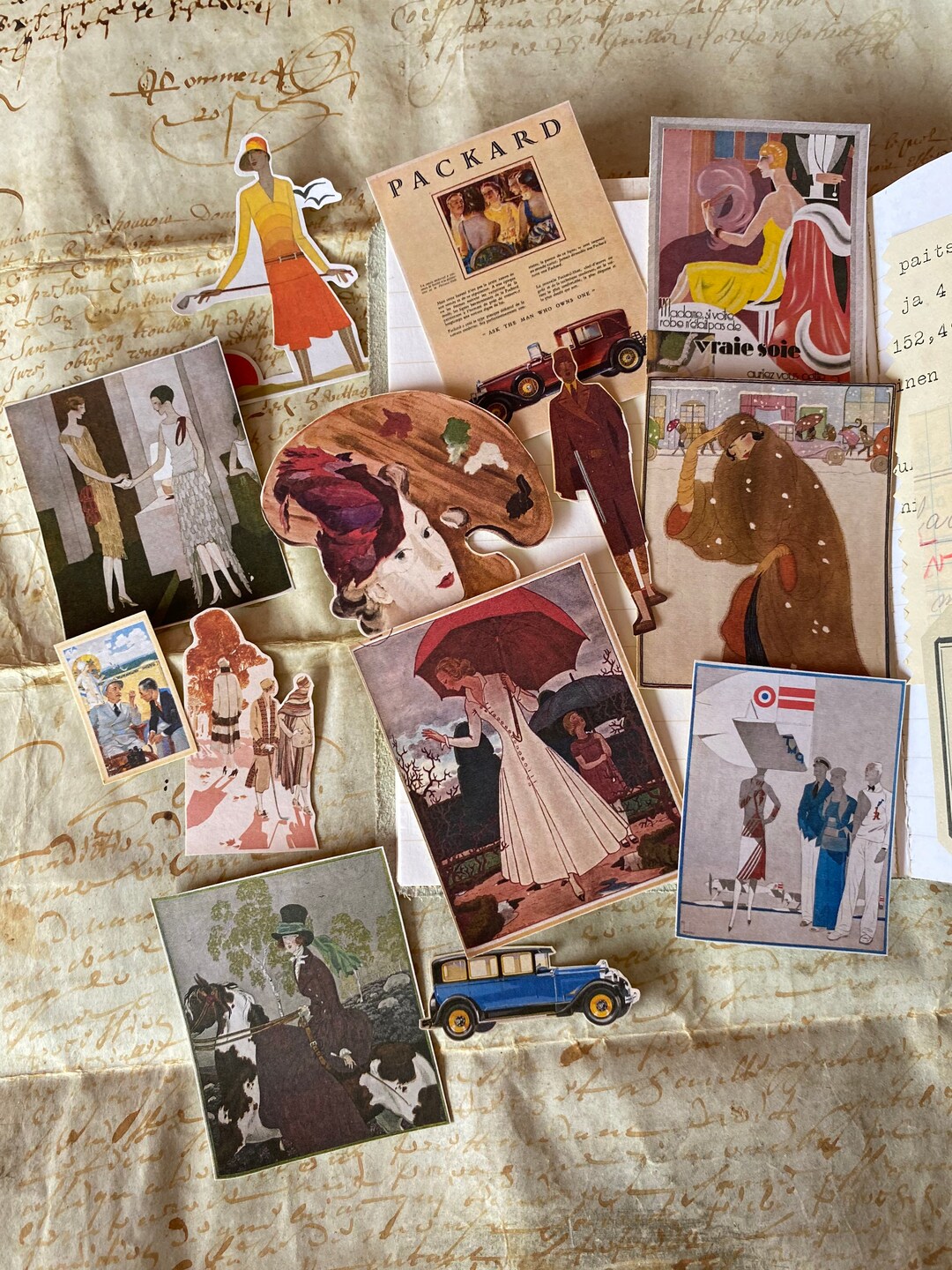 Vintage 1920s Fashion Stickers: Vogue Era Ladies, French Ephemera - Etsy