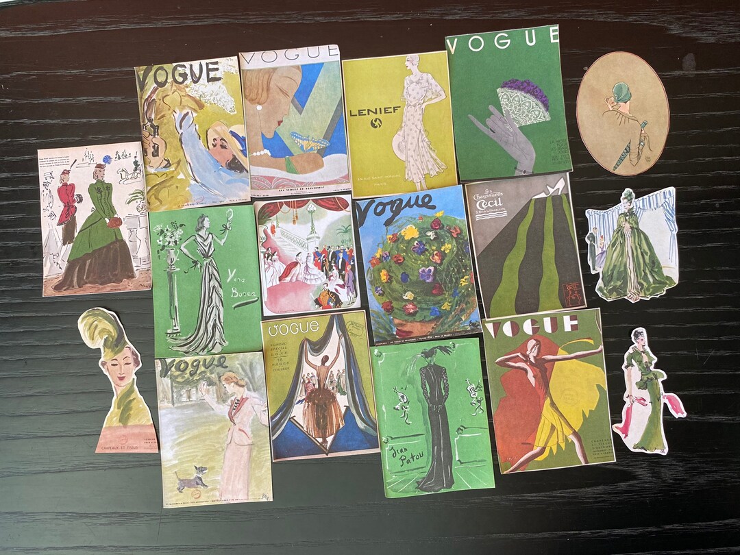 Vogue Stickers in Green | 18 Pieces Stickers for Vintage Collages ...