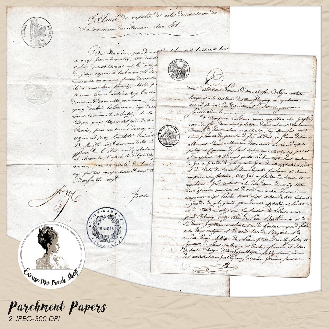 Antique French Parchment Letters | Vintage Handwritten Letter to ...