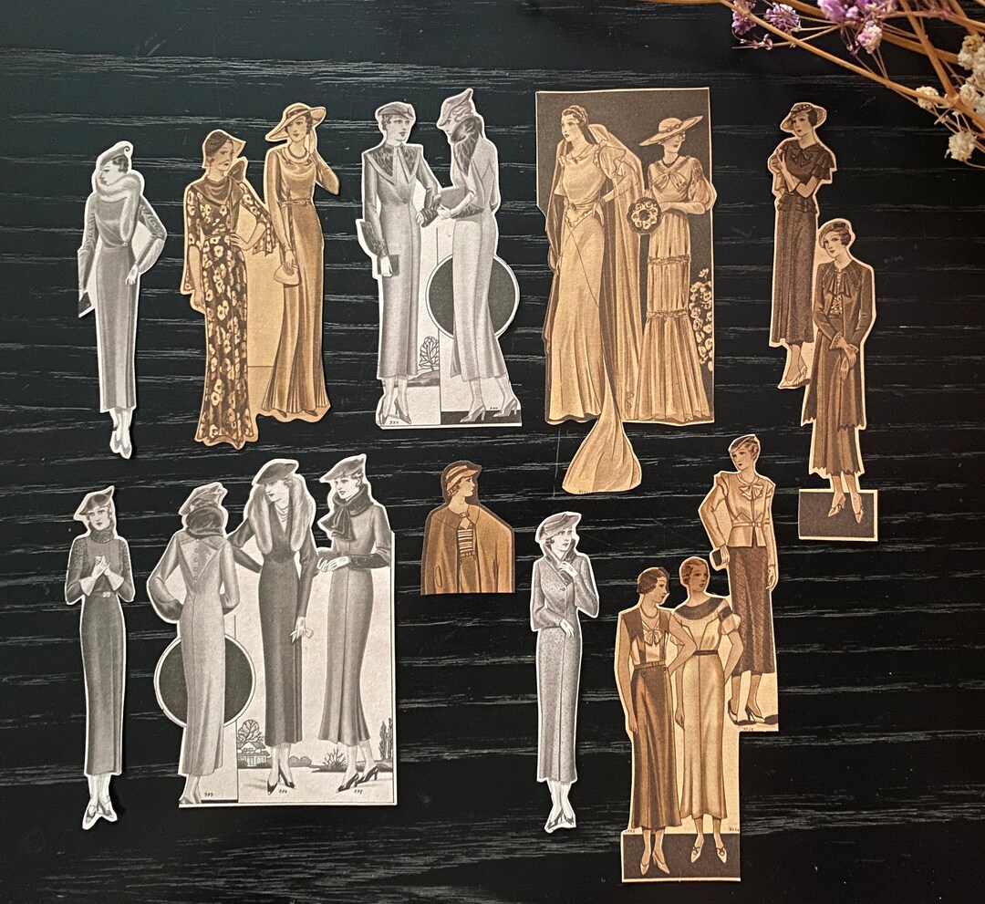 Sepia and Black & White Stickers Vintage Girls Stickers - Etsy