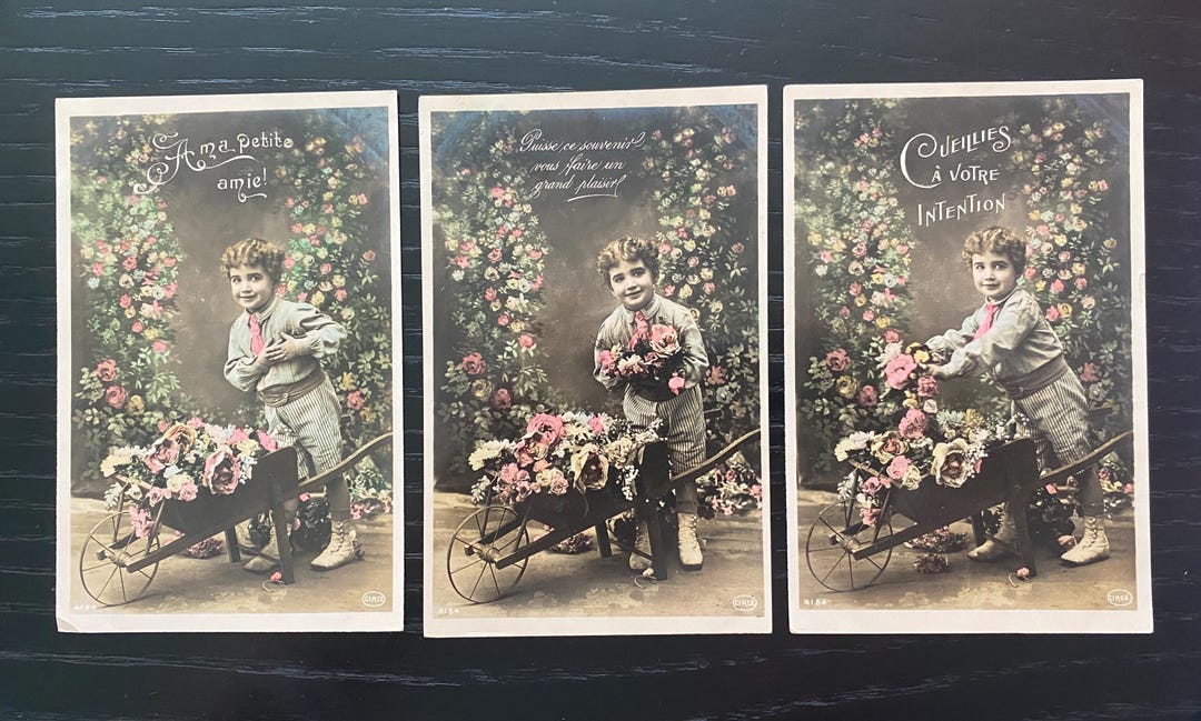 1900s Antique Blank Postcards | French Vintage Photogtaphy of Little ...