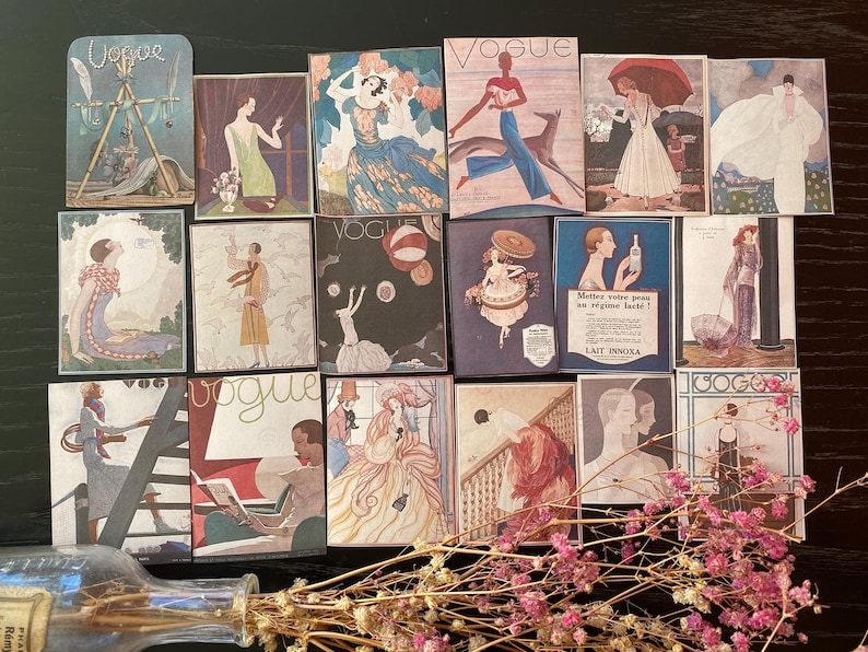 1920s Fashion Magazine Stickers 18pc, Art Deco Colorful Covers Mix ...