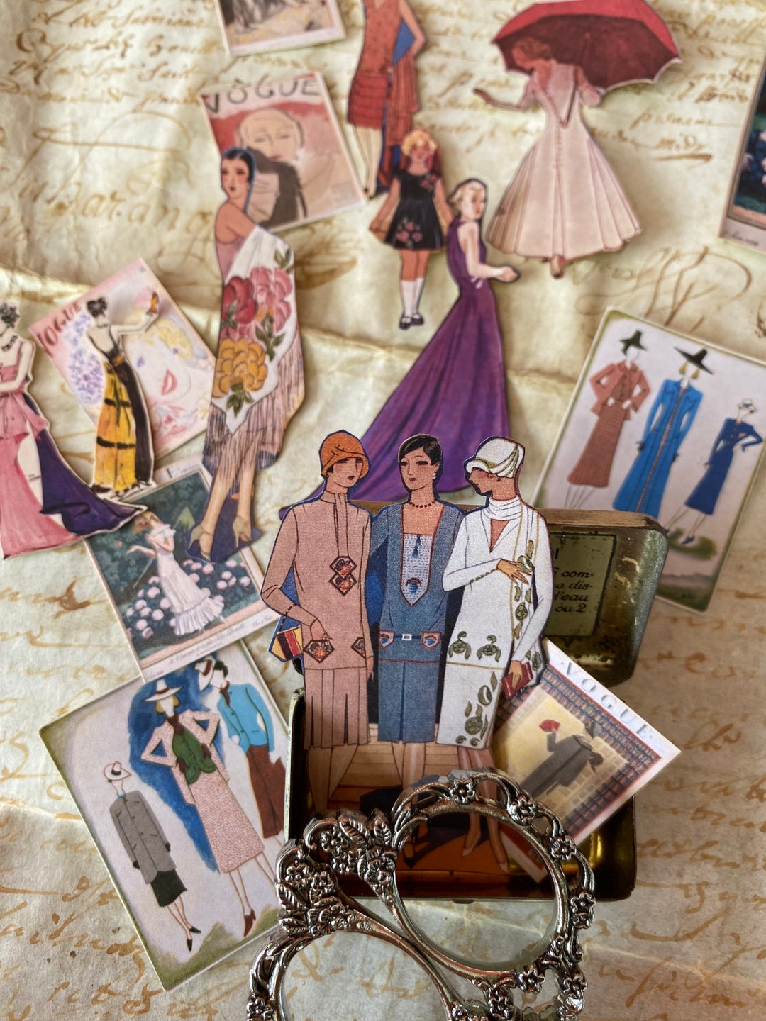 Romantic Vintage Stickers French Ephemera Stickers 1920s Vintage ...