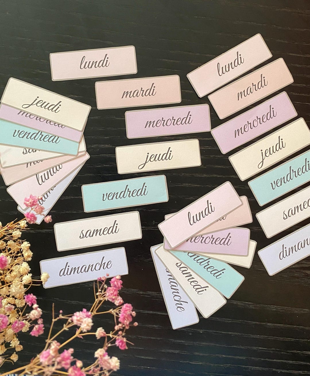 Days of the Week Stickers in French for Bullet Journal | Weekly Planner ...