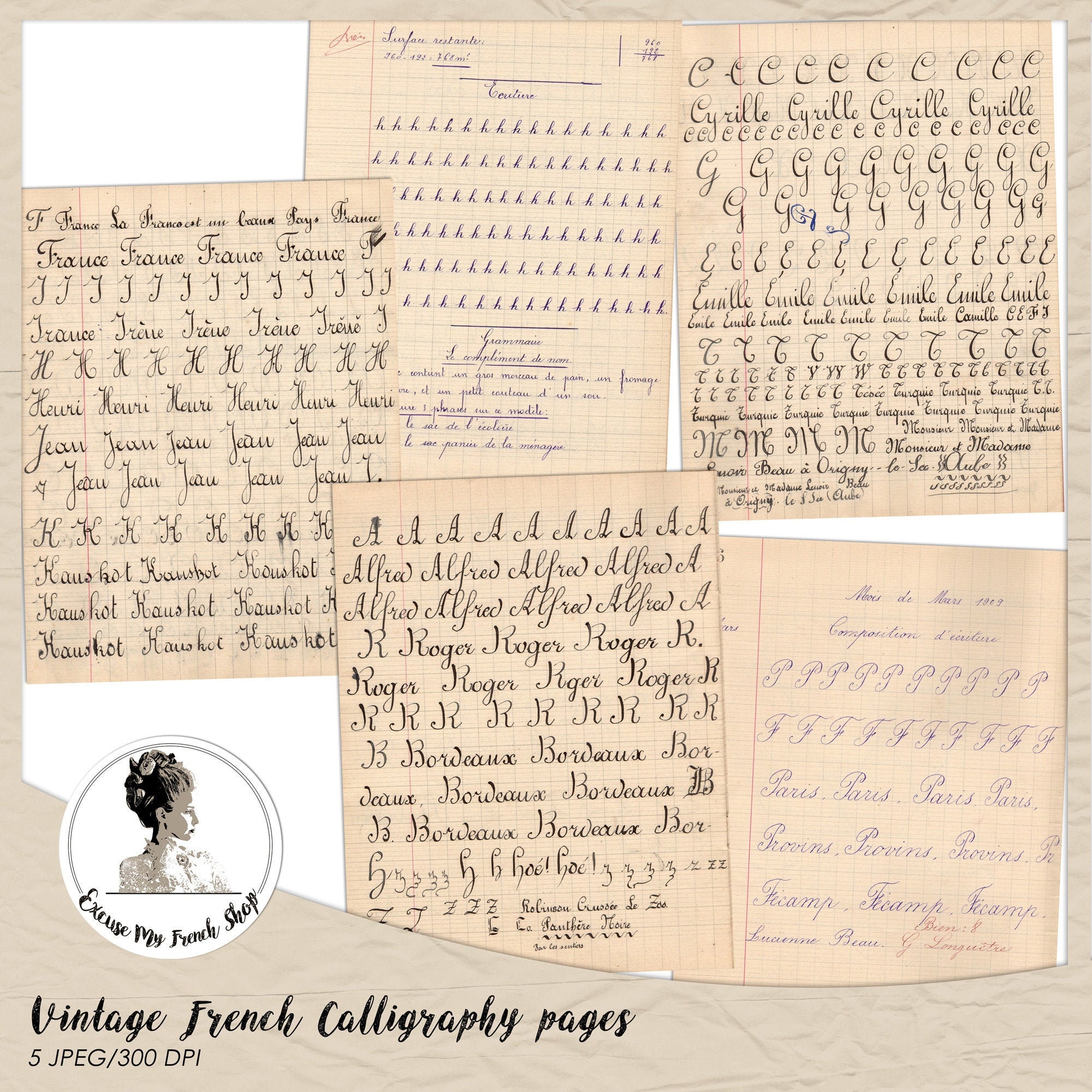 French Cursive Alphabet