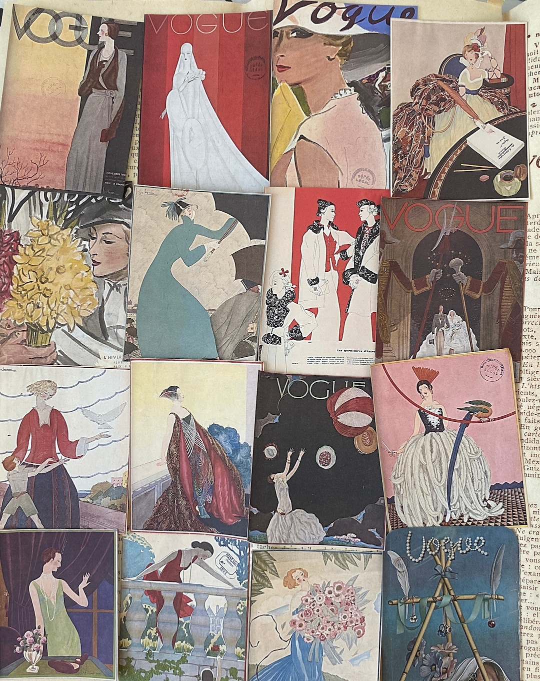 Vintage Vogue Cover Stickers | Fashion Magazine Art, Journaling (16 ...