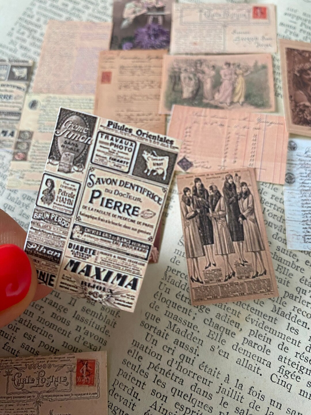 Tiny Ephemera Stickers for Letters, Crafts, Collages French Ephemera ...