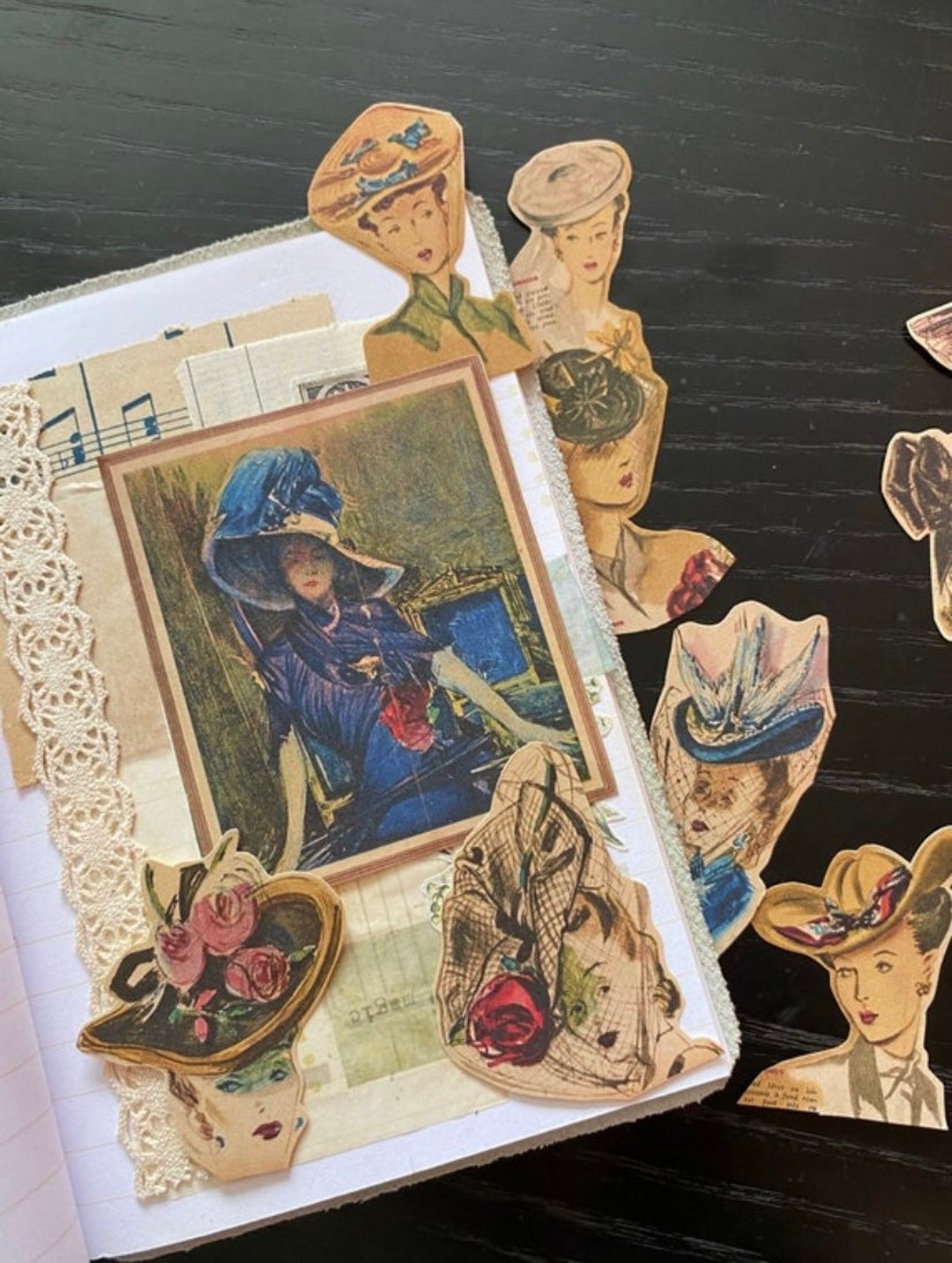 Vintage Ladies Stickers Girls Portrait Stickers Vintage Journals ...