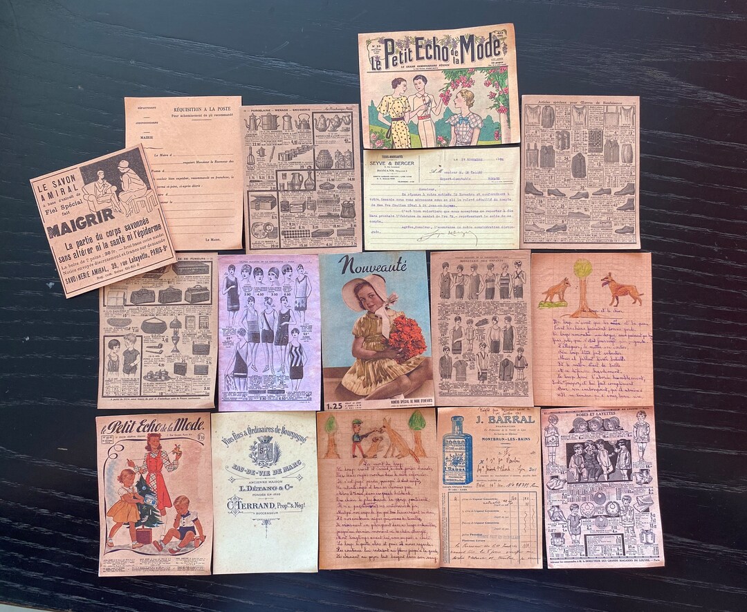 French Ephemera Stickers Vintage Illustrated Papers Stickers French ...