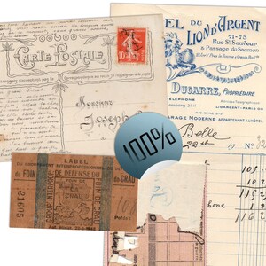 Digital French Ephemera Pack, Digital Vintage Papers, Printable Paper ...
