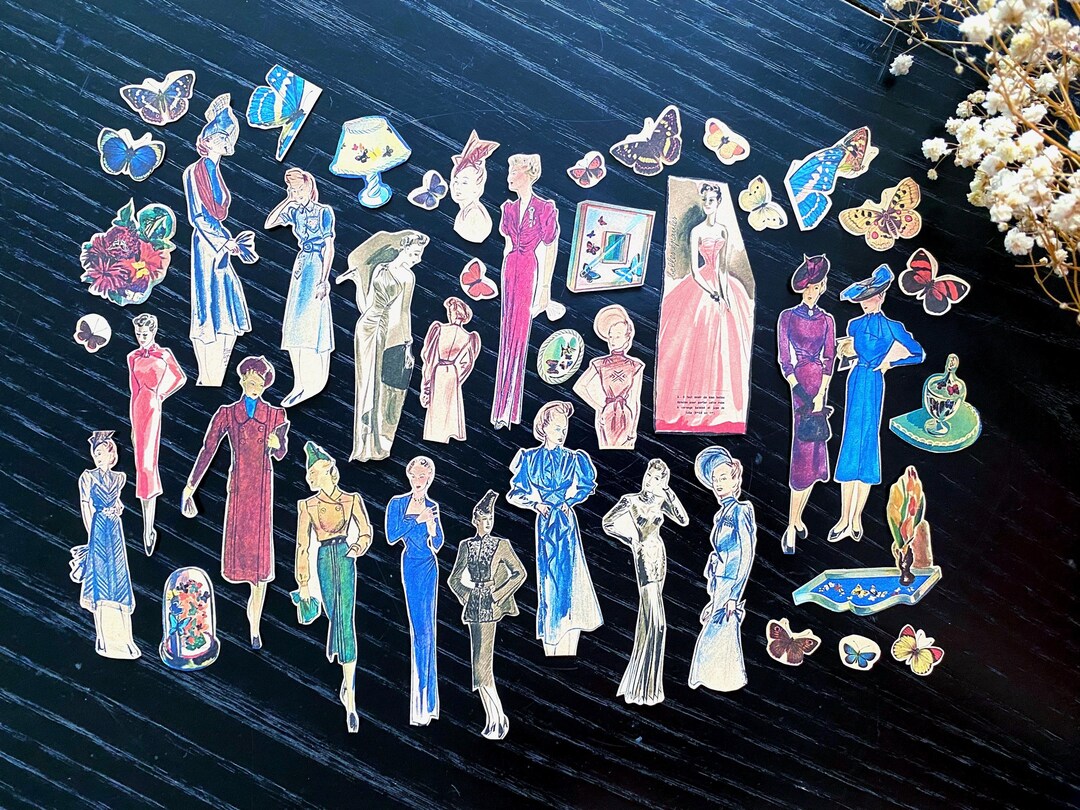 Large Pack of People Stickers | Vintage Style Stickers Pack | Vintage ...