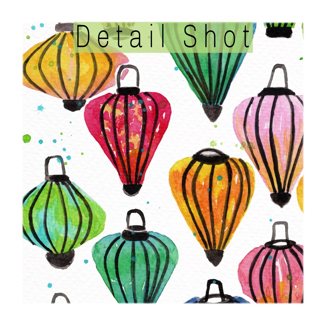 Vietnamese Lanterns Watercolor Art Print, Colorful Lanterns ...