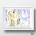 Polar Bear Watercolor Art Print, Mother and Baby Polar Bear ...