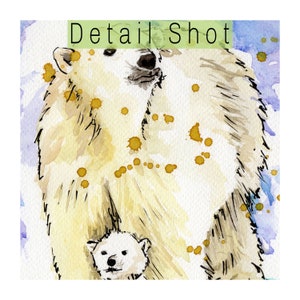 Polar Bear Watercolor Art Print, Mother and Baby Polar Bear ...