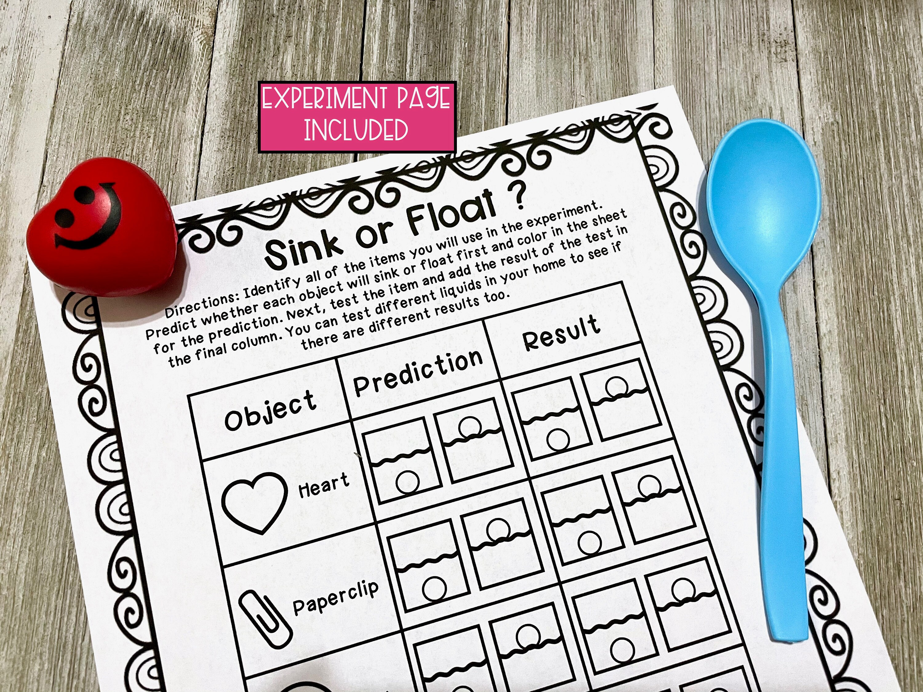 Valentine's Day Science Kit Sink or Float Activity - Etsy UK