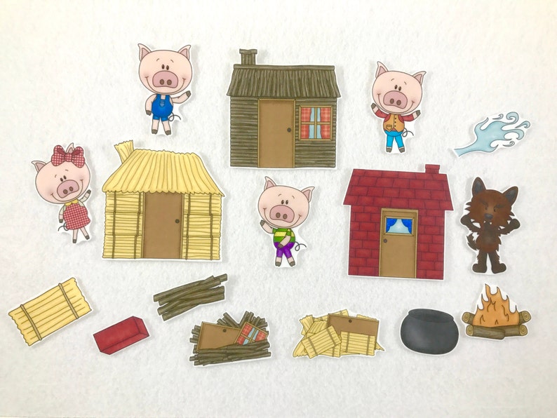 Three Little Pigs Felt Board Stories Flannel Board - Etsy Three Little Pigs Felt Board Stories Flannel Board - Etsy