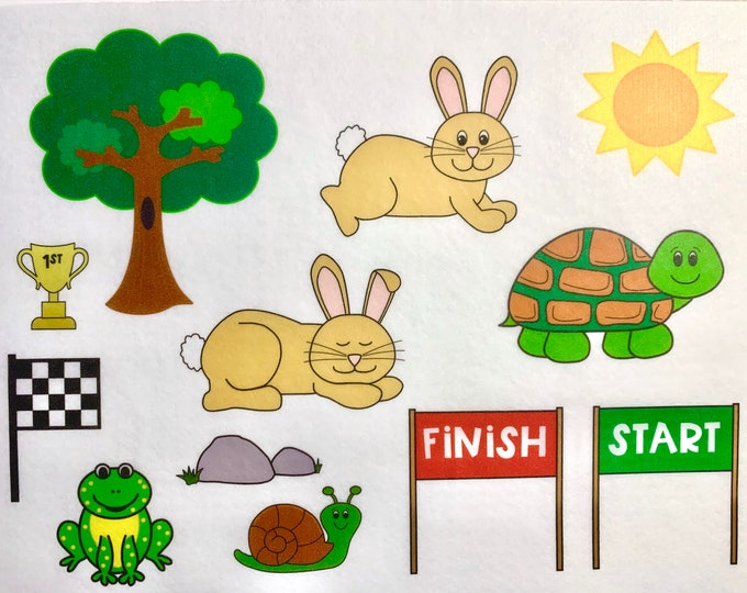 Tortoise and the Hare Felt Board Story Aseop's Fables Felt Stories ...