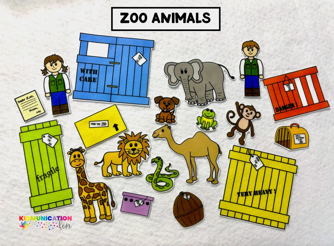 Zoo Animals - Felt Stories - Speech Therapy - Zoo Animals Toy - Toddler ...