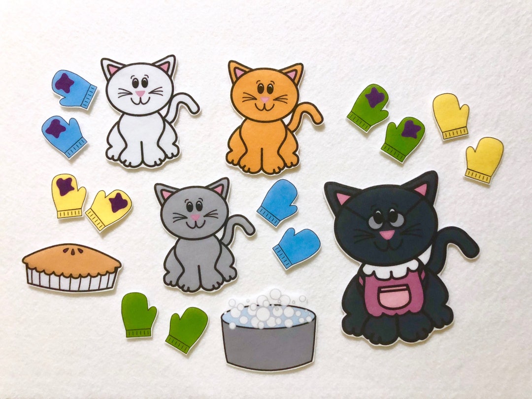 Three Little Kittens Printable Puppets Learn Numbers With Five Little