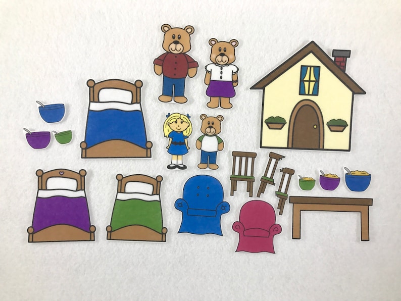 Goldilocks and the Three Bears Felt Board Stories Flannel | Etsy