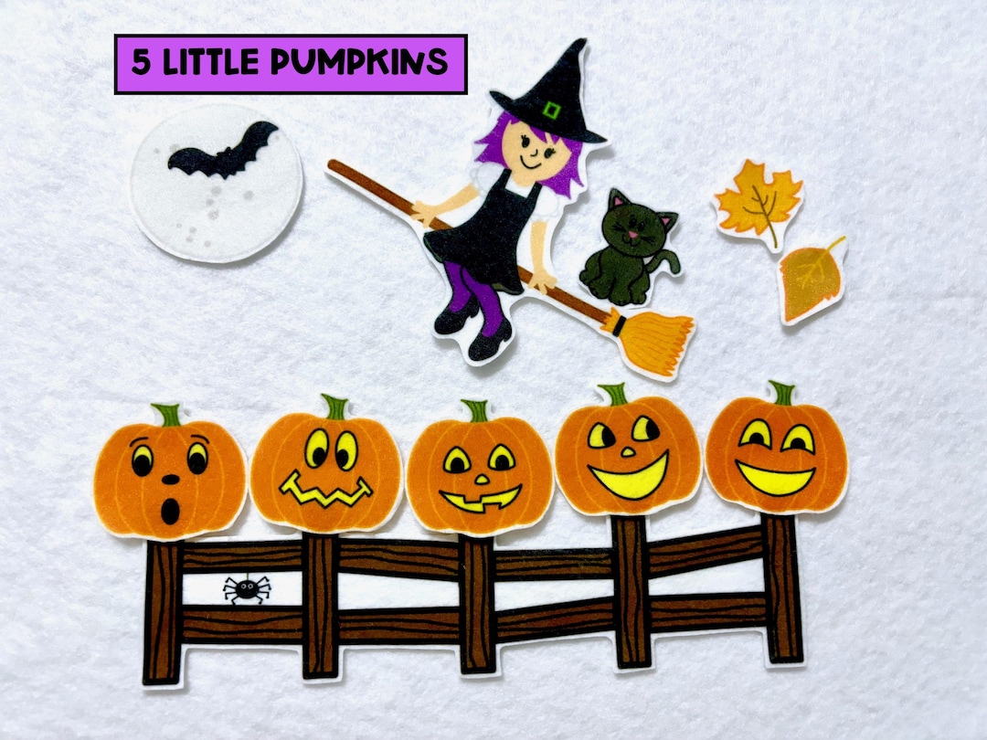 Five Little Pumpkins Felt Board Story: Halloween Flannel Activity - Etsy