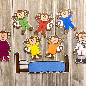 Five Little Monkeys Felt Board Story: Speech Therapy Toy - Etsy