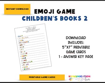 Children's Books Emoji Pictionary Game: Printable Party Activity (PDF ...