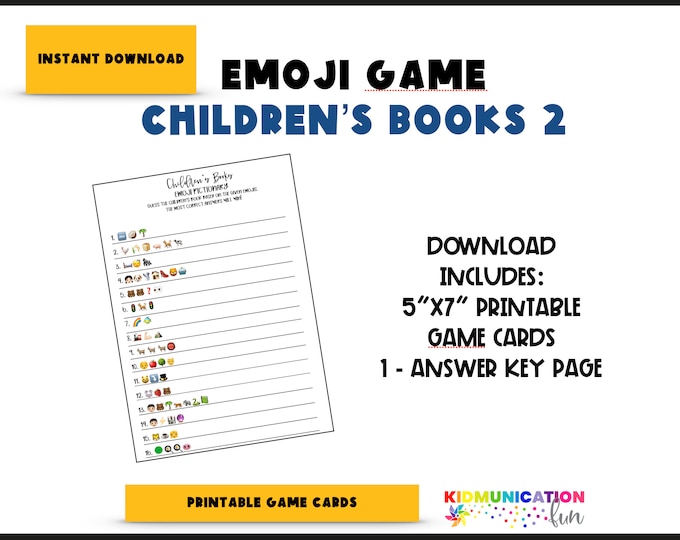 Children's Books Emoji Pictionary Game VERSION 2 Party Games Baby ...