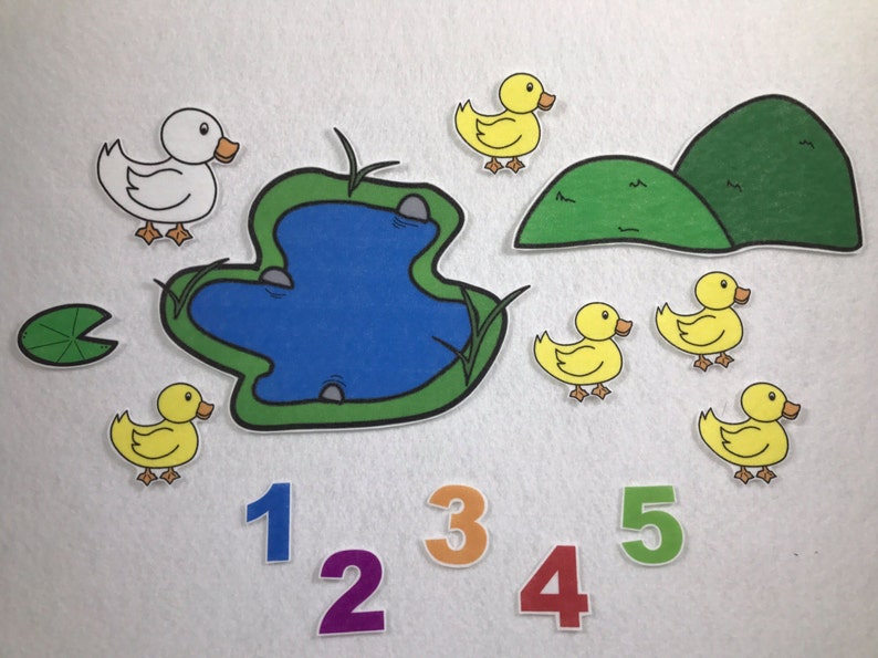 Five Little Ducks Felt Stories Speech Therapy Counting | Etsy