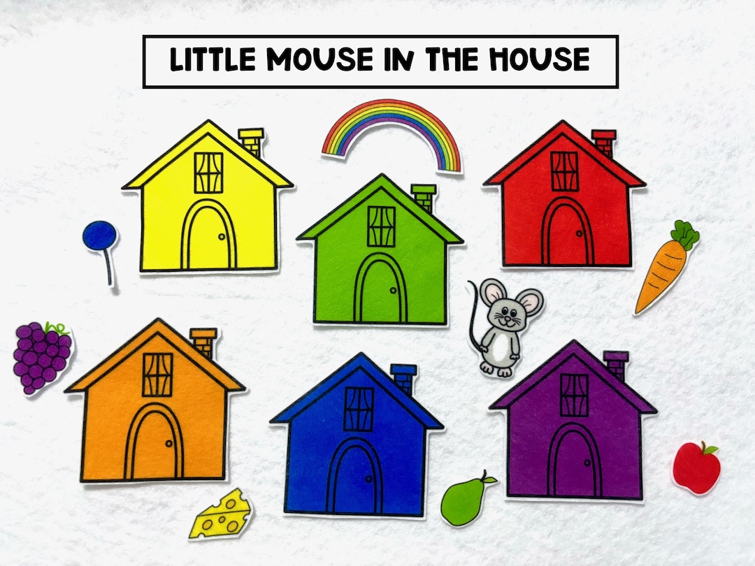 Felt Little Mouse House Game: Color Matching, Speech Therapy Activity ...