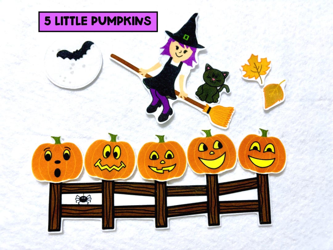 Five Little Pumpkins Felt Board Story: Halloween Flannel Activity, Ages ...