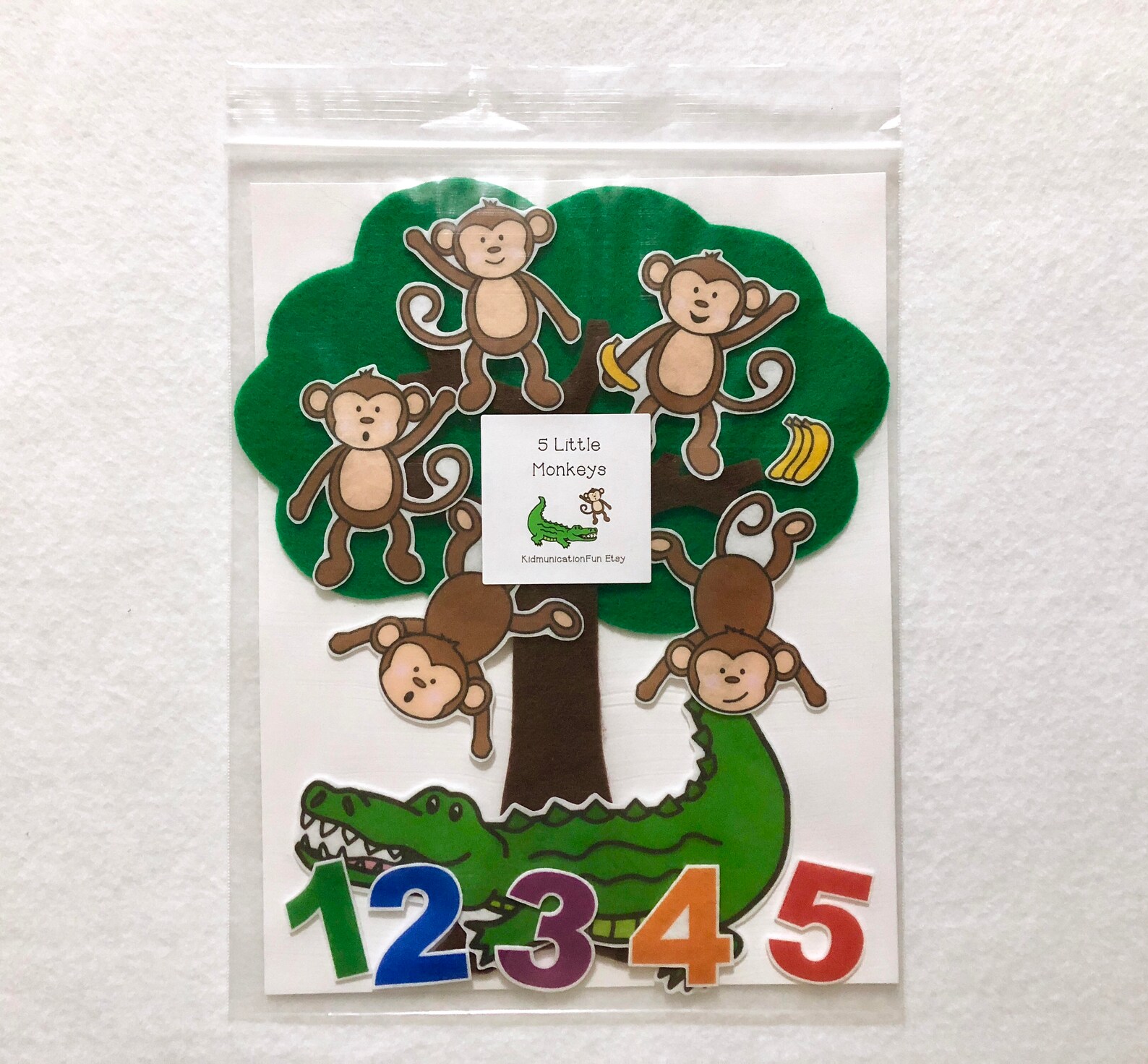 Five Little Monkeys Felt Board Story: Speech Therapy Flannel Set - Etsy