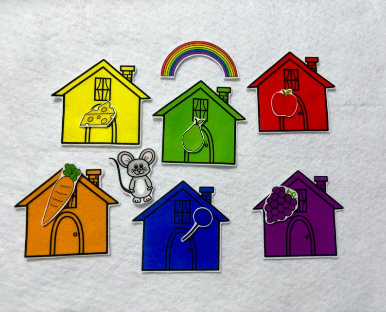 Felt Little Mouse House Game: Color Matching, Speech Therapy Activity ...