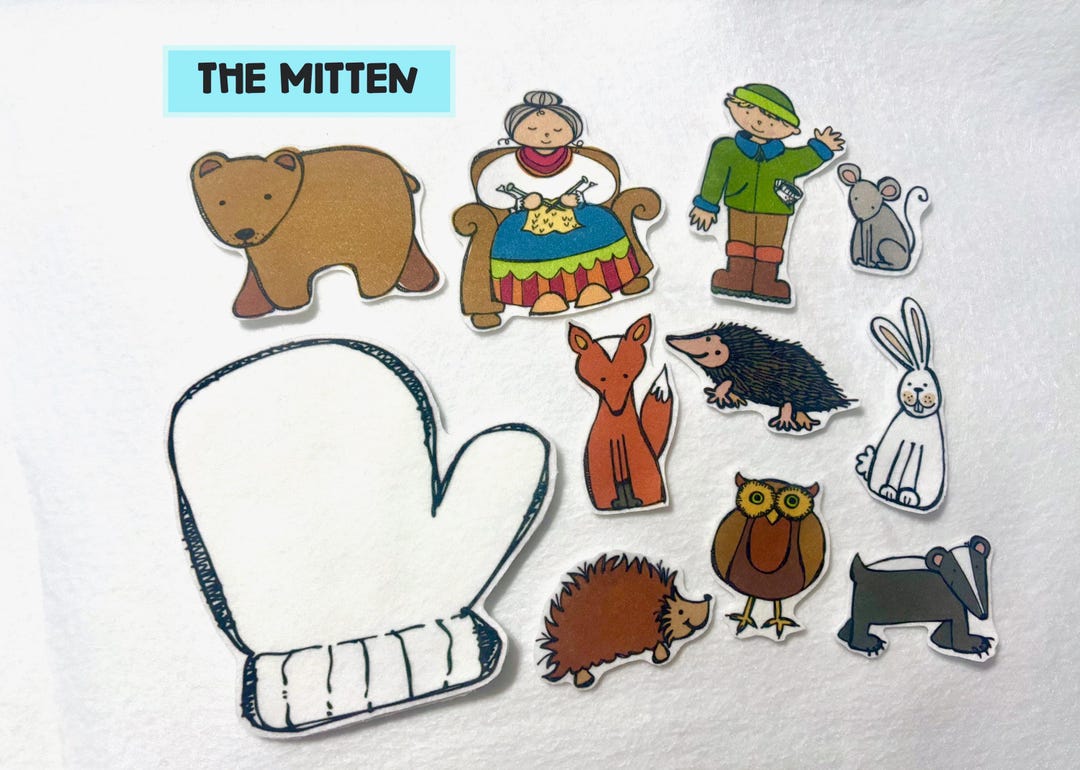 The Mitten Felt Board Story: Winter Animals, Speech Therapy Toy - Etsy