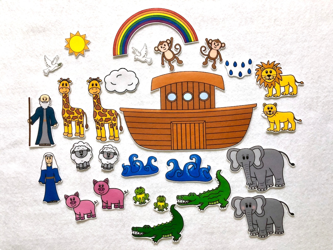 Noah's Ark Felt Board Story: Bible Sunday School Activity - Etsy