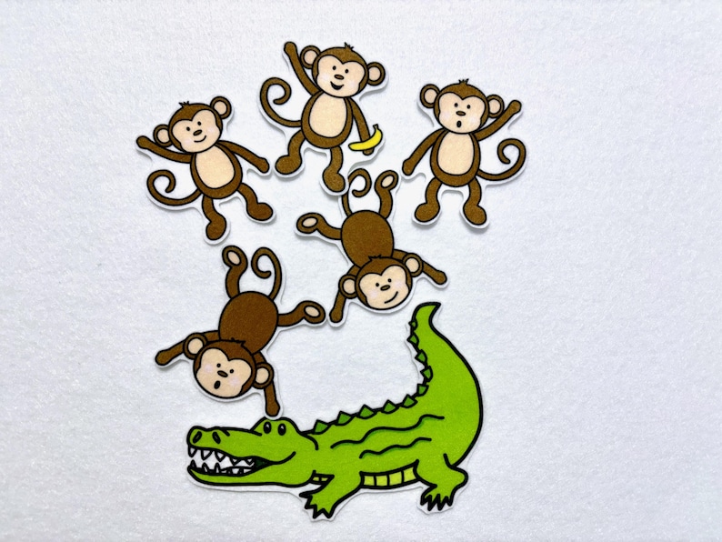 Five Little Monkeys Felt Board Story: Monkeys in a Tree Flannel Set ...