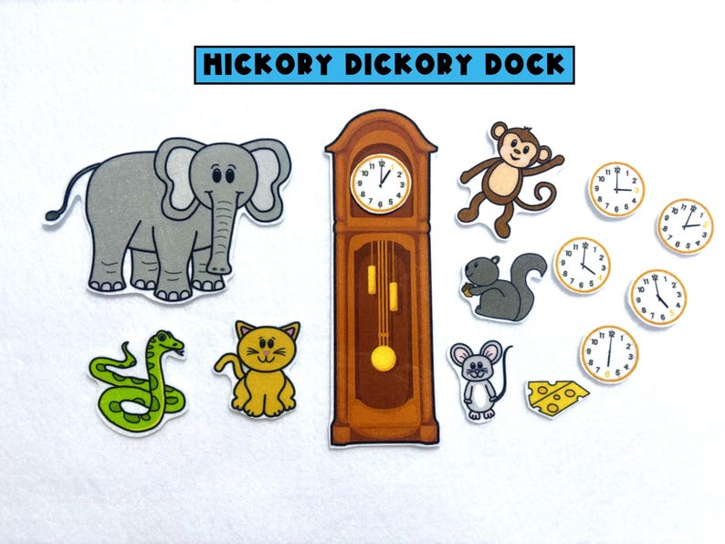 Hickory Dickory Dock Felt Board Story Set: Nursery Rhyme Learning - Etsy