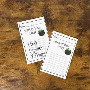 Witches Brew Writing Activity - Halloween - Kindergarten - TK - First ...