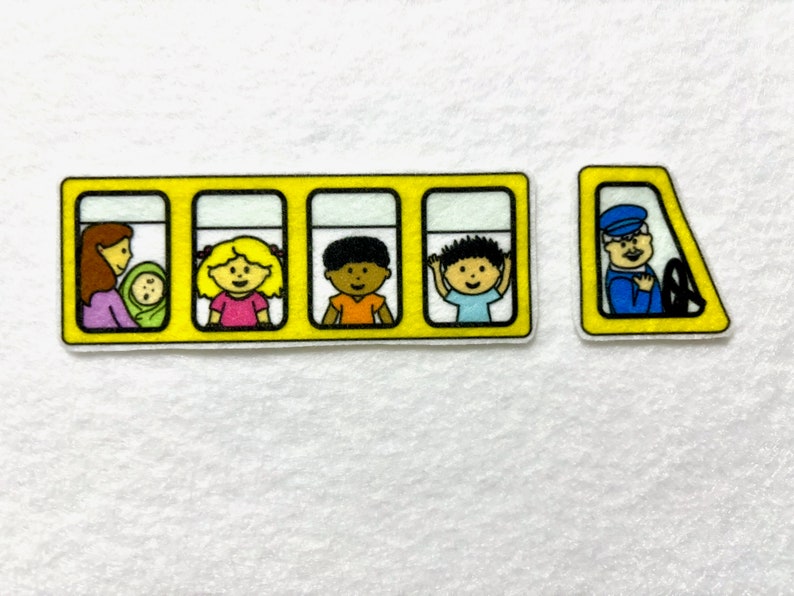 Wheels on the Bus Felt Story Set: Flannel Board, Quiet Play, Circle ...