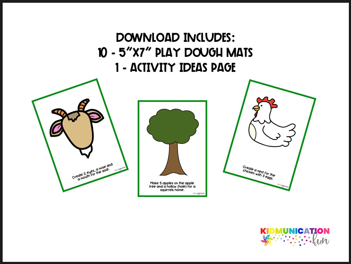 Farm Play Dough Mat Digital Download Print at Home - Etsy