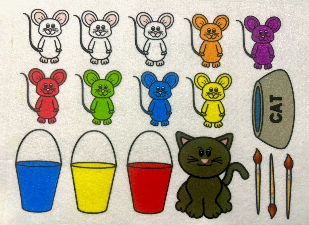 Mouse Paint Felt Story: Color Learning Activity - Speech Therapy - Etsy