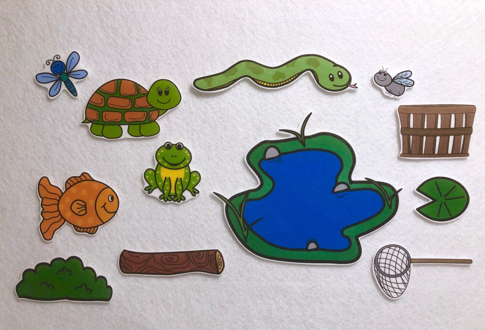 Felt Board Story: Pond Life, Frog Theme - Speech Therapy Toy - Etsy
