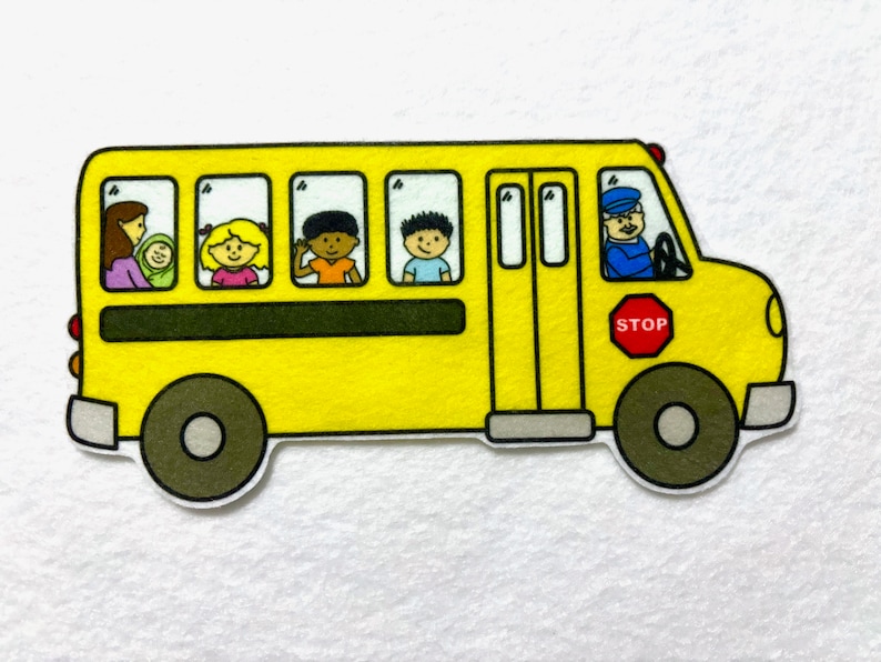 Wheels on the Bus Felt Story Set: Flannel Board, Circle Time Activity ...