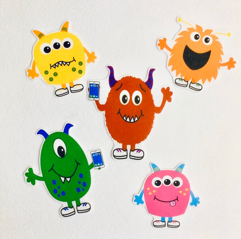 Five Little Monsters Jumping on Bed Felt Stories Speech - Etsy Canada