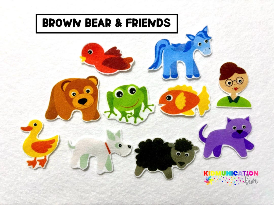 Brown Bear Felt Board Story: Animal Friends, Speech Therapy, Color ...