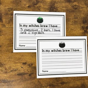 Witches Brew Writing Activity - Halloween - Kindergarten - TK - First ...