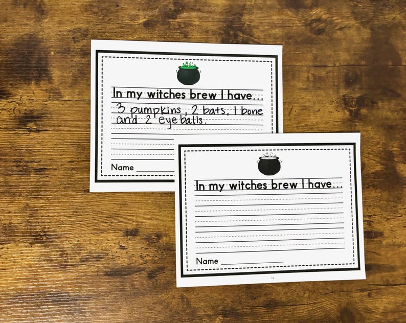 Witches Brew Writing Activity - Halloween - Kindergarten - TK - First ...