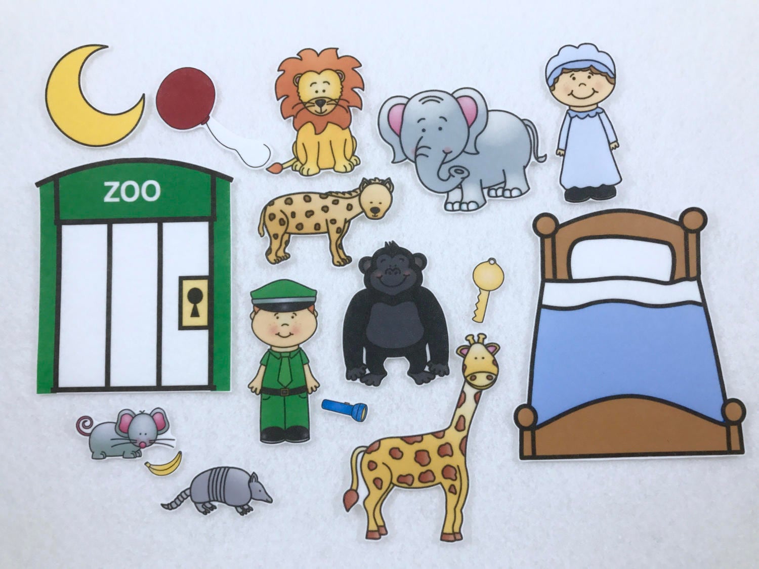 Gorilla and Zoo Friends Goodnight Felt Stories Speech | Etsy