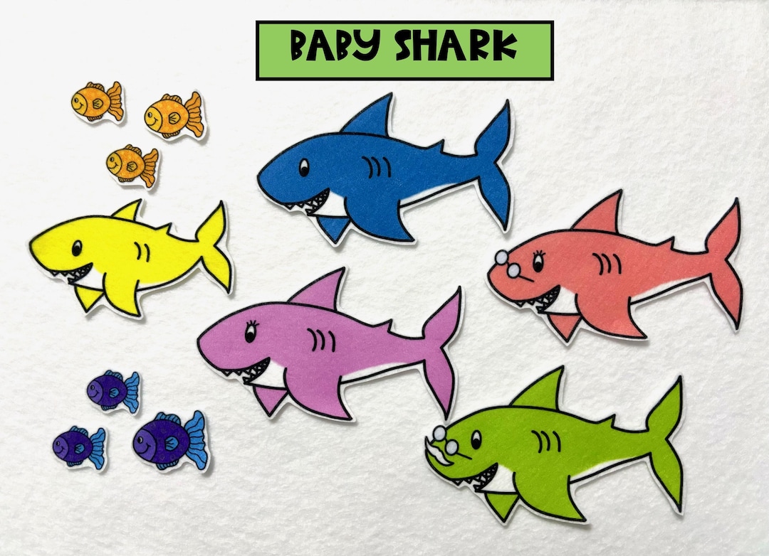 Baby Shark Felt Story Set: Flannel Board Ocean Song - Etsy